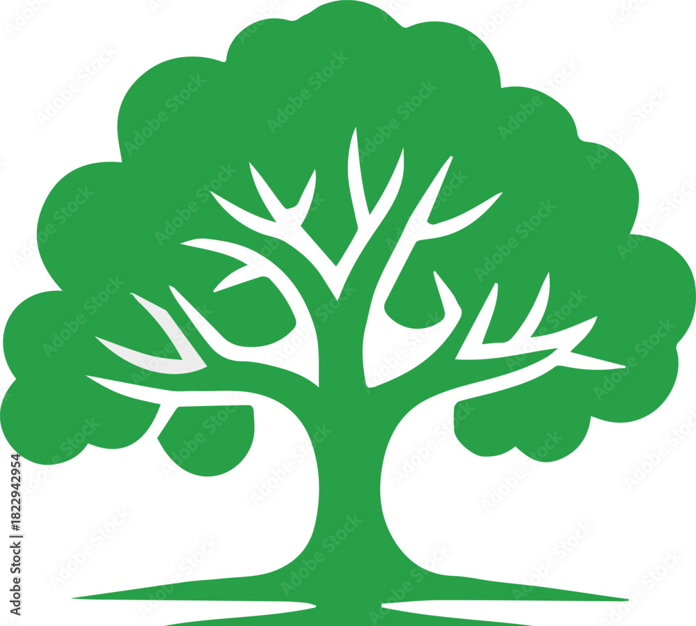 tree logo emblem silhouette vector for nature and growth Stock Vector ...