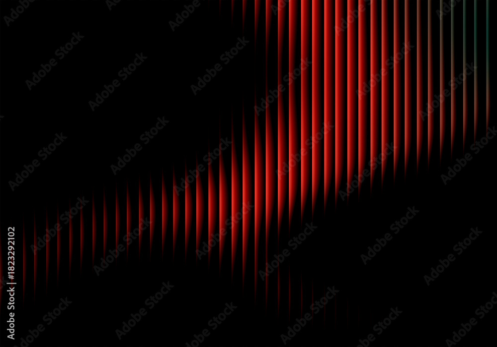Abstract dark background with vertical red lines creating a rhythmic ...