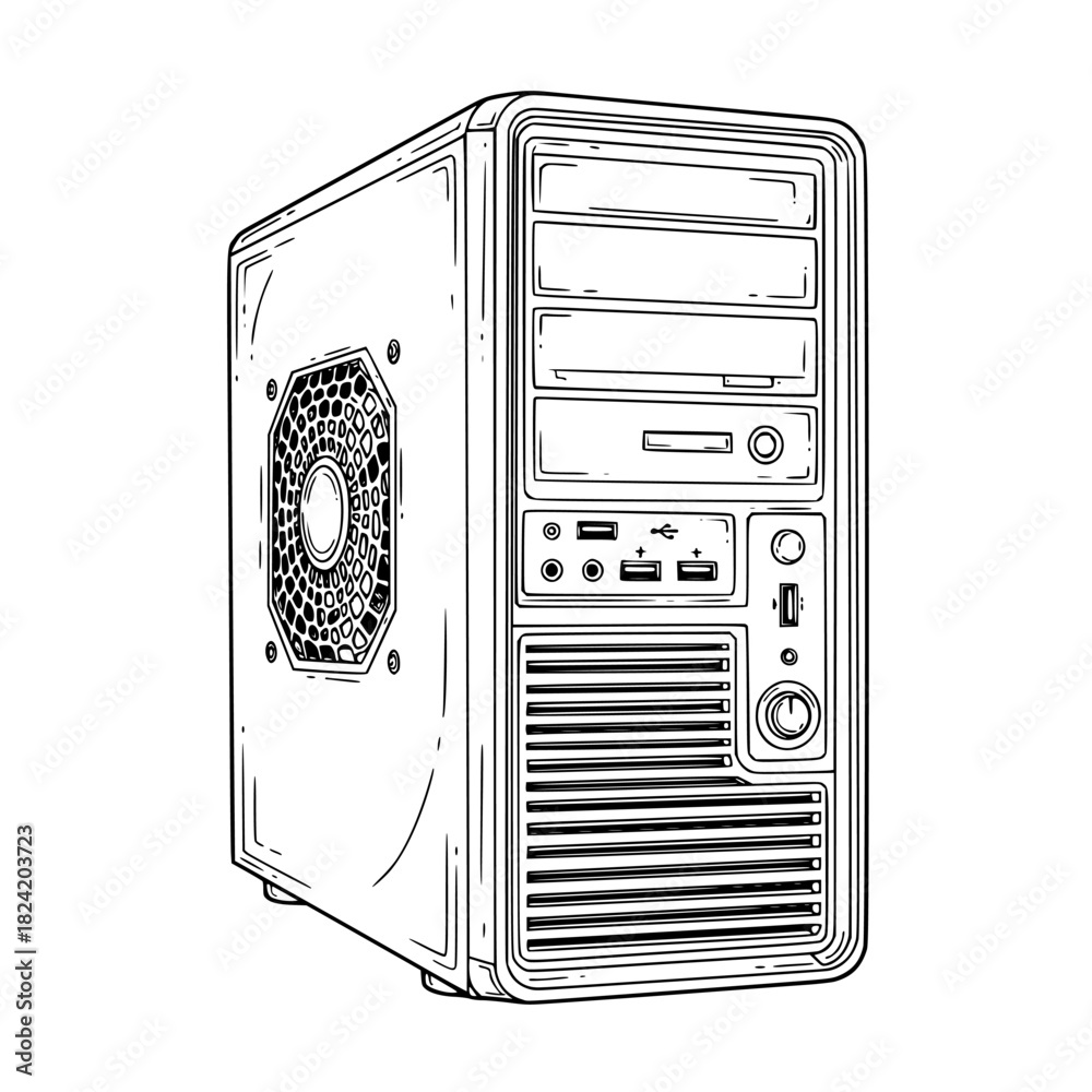 Explore the inner workings of technology with this detailed PC tower ...