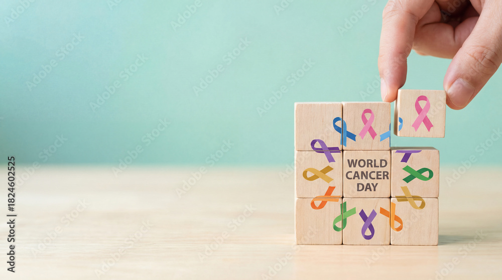 Wooden blocks featuring multicolored awareness ribbons for the various ...