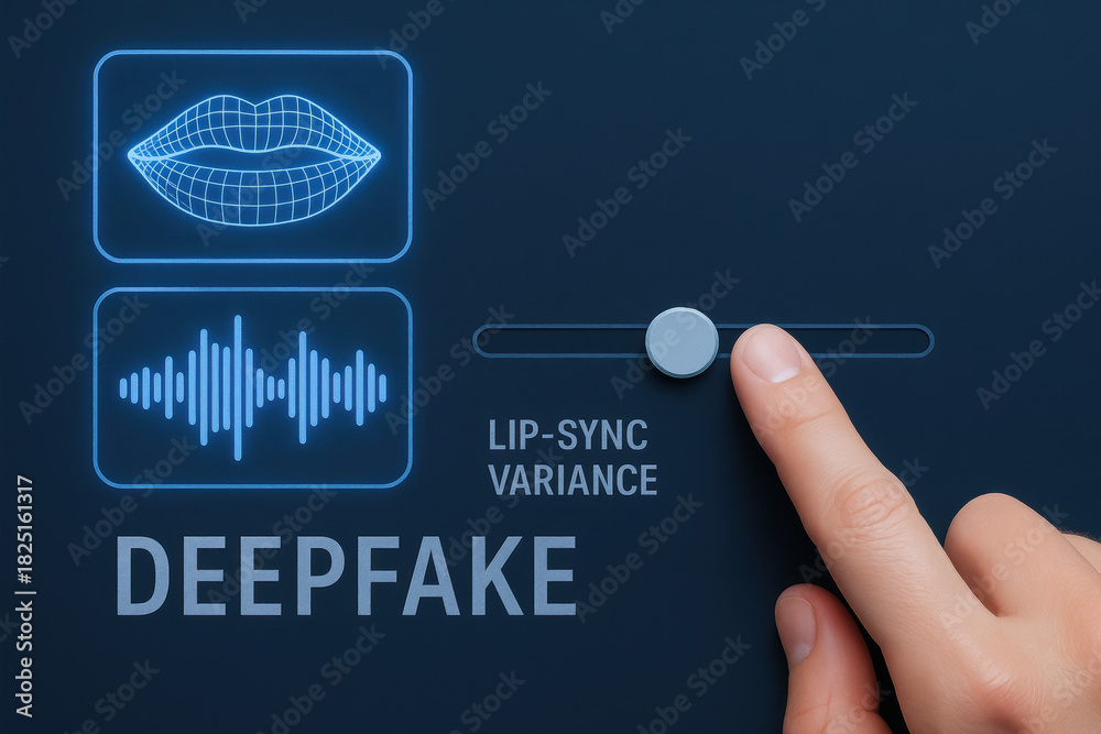 Photo Stock Deepfake technology manipulates lip sync variance to create ...