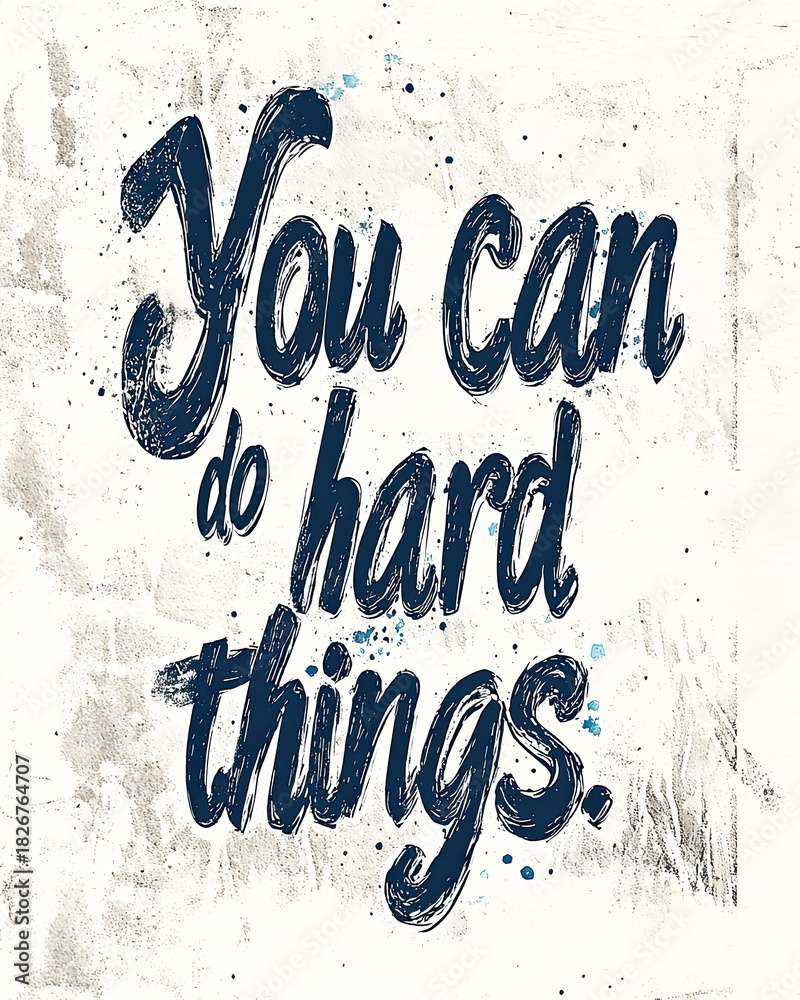 AI Generated - White background with the phrase "you can do hard things ...