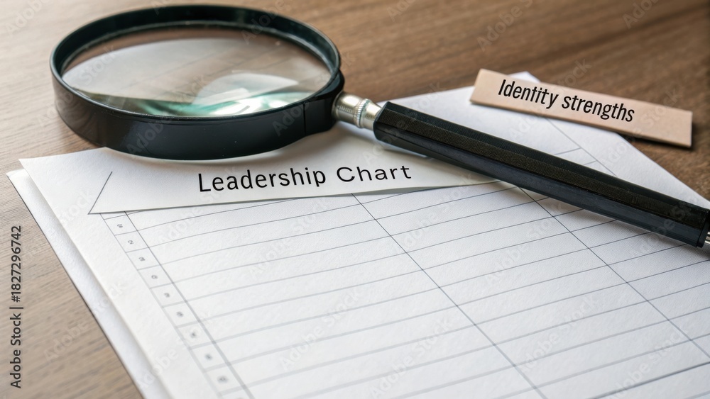 Leadership Chart with Magnifying Glass and Notes for Identifying ...