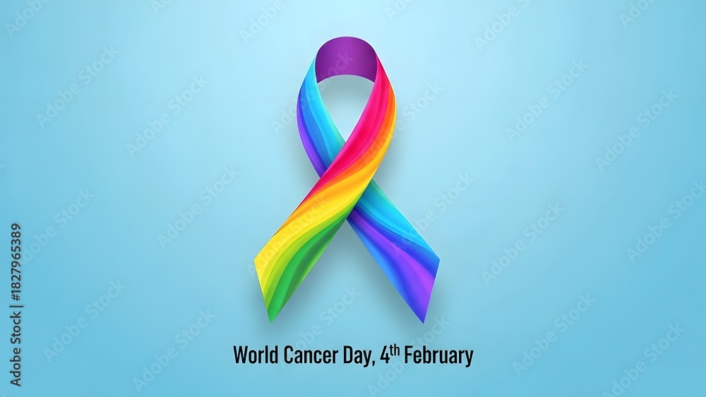 Rainbow awareness ribbon symbolizing hope and support for all cancer ...