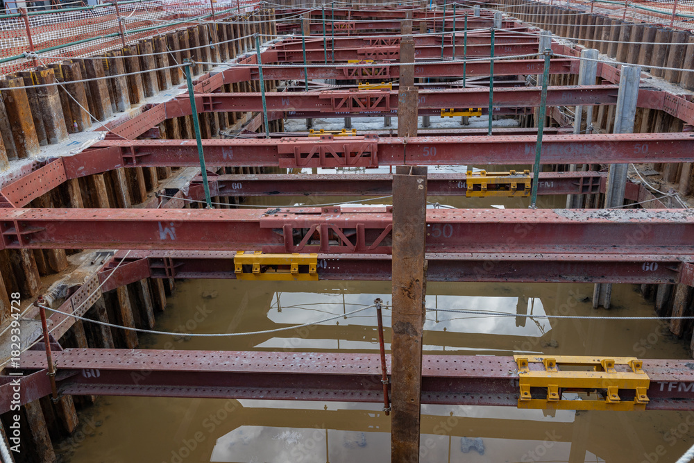 Structural system to prevent soil collapse by sheet pile and soil ...