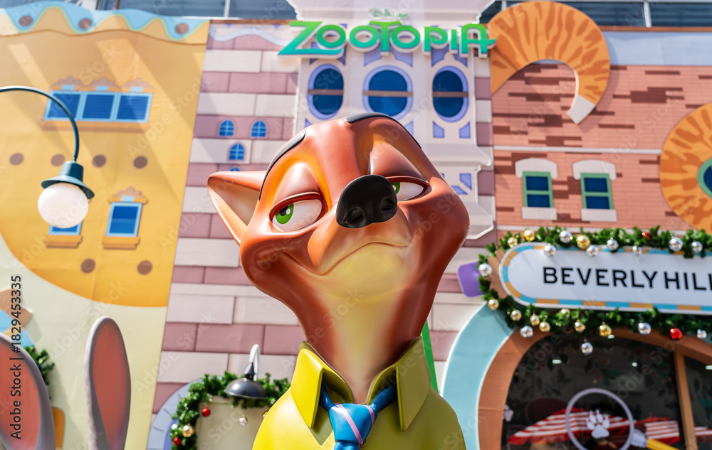 BANGKOK, THAILAND, 27 November 2025 - A model of Nick Wilde the Fox ...