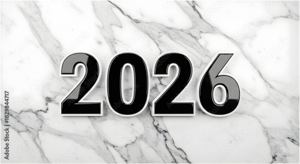 2026, year 2026, black numbers, glossy numbers, shiny numbers, bold ...