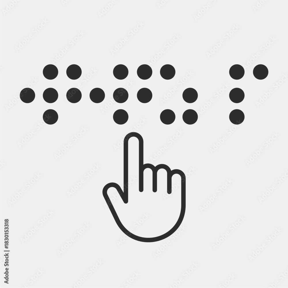Outline Icon of Braille Interaction: A Clean, Modern Graphic Depicting ...