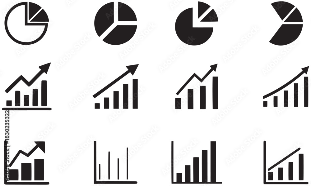 Business Growth and Analytics Icons – Data Chart, Graph, and Marketing ...