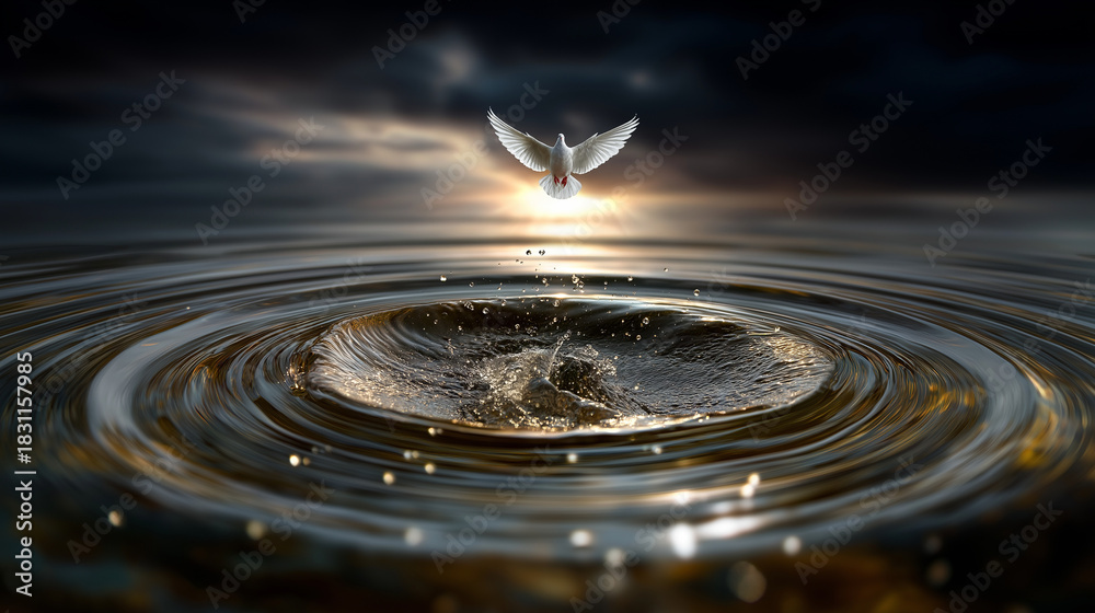 Baptism of Jesus, heavens open, dove descending, voice from above ...