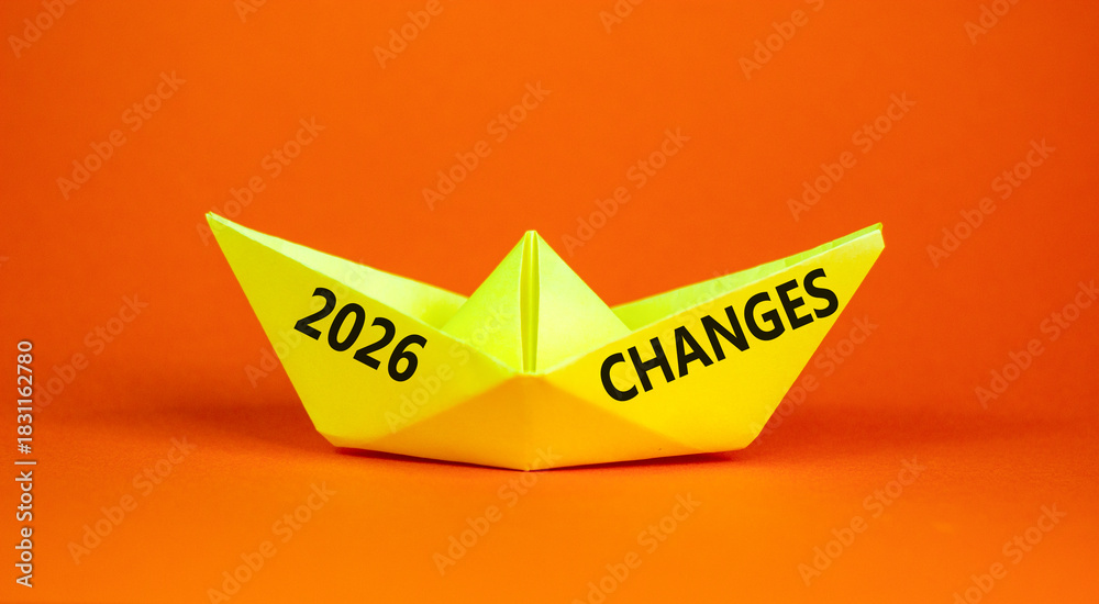2026 Changes symbol. Concept words 2026 Changes on beautiful yellow ...