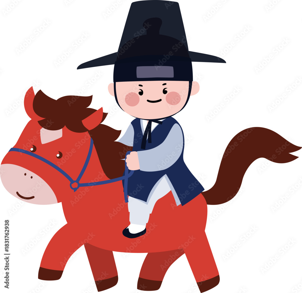 Image vectorielle Stock 2026 Red Fire Horse Character - Gat-Wearing ...