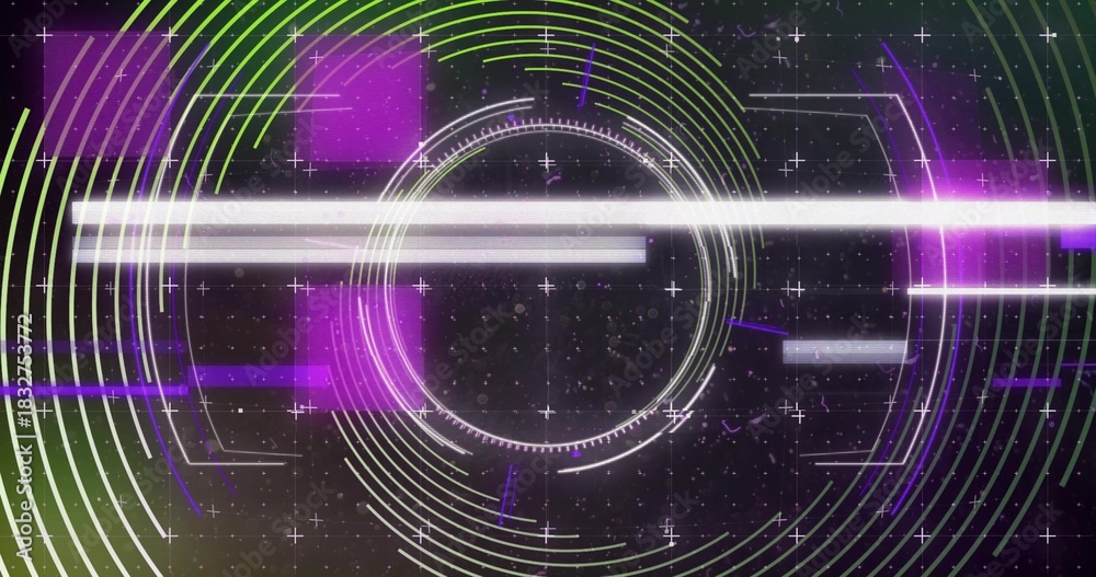 Displaying central HUD scanning on dark virtual backdrop with white ...