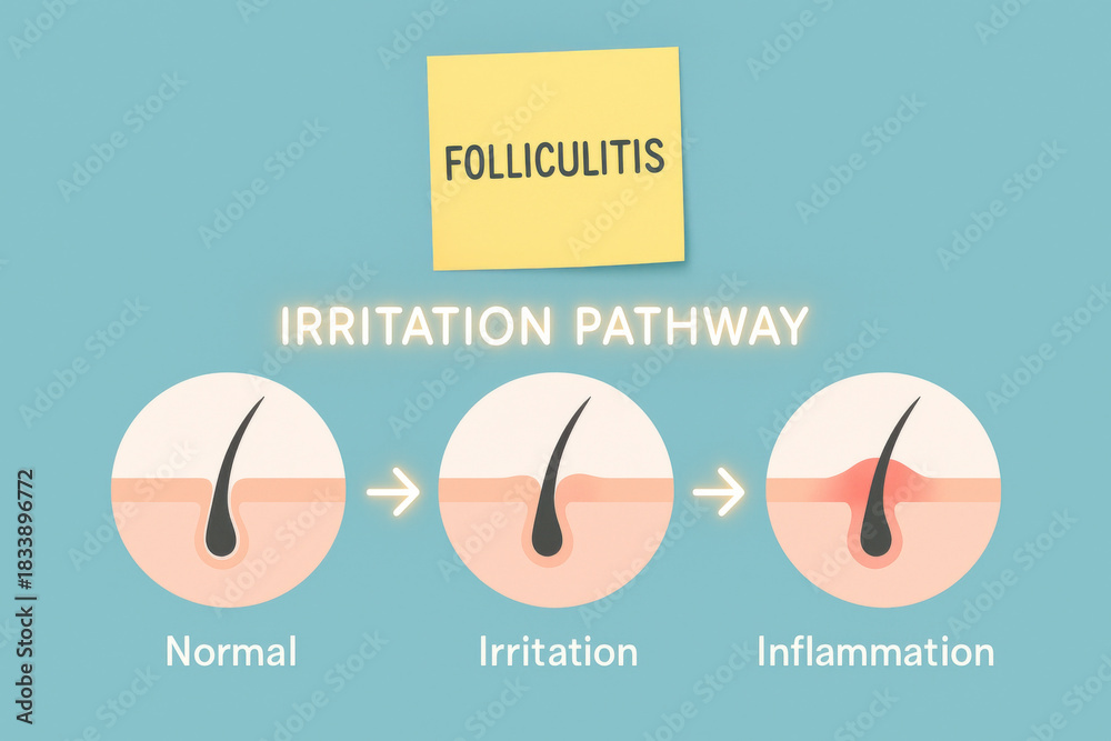Ilustrace Folliculitis hair follicle inflammation and irritation ...