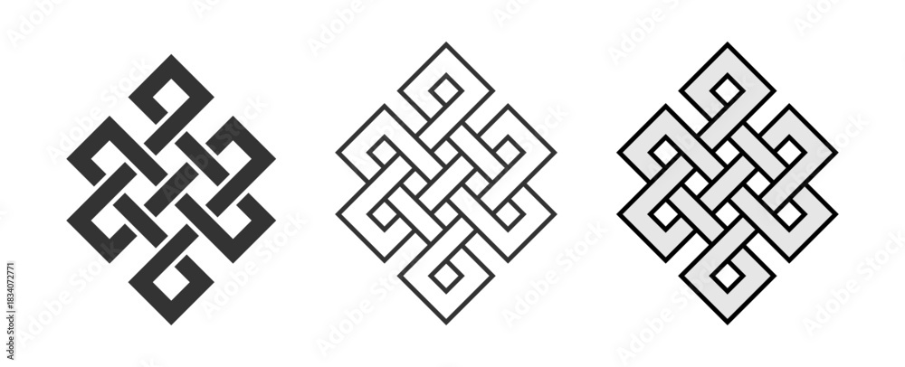 Srivatsa, Samsara and Shunyata Symbol. Intercultural Eternal Knot ...