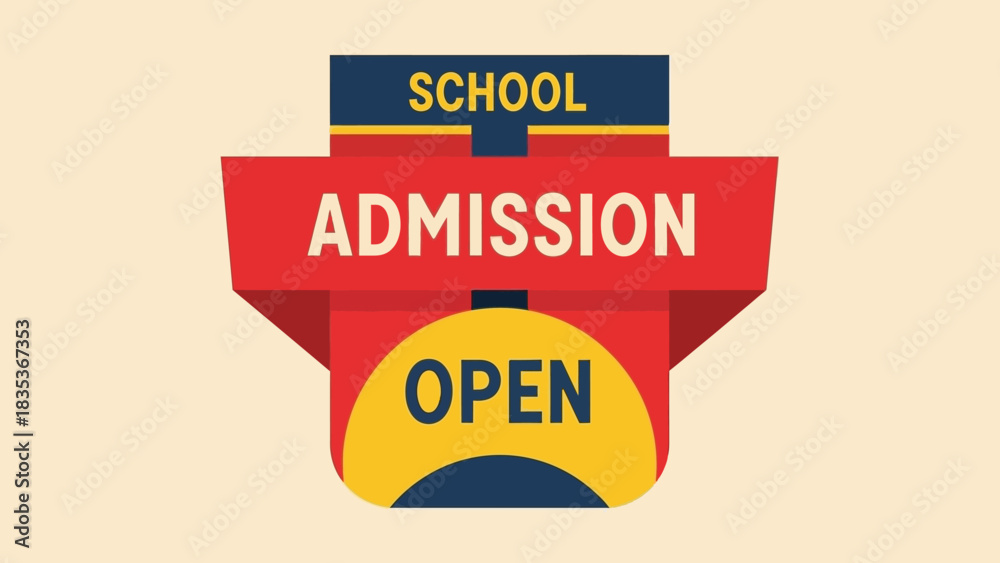 Vibrant vector badge design announcing school admissions are now open ...