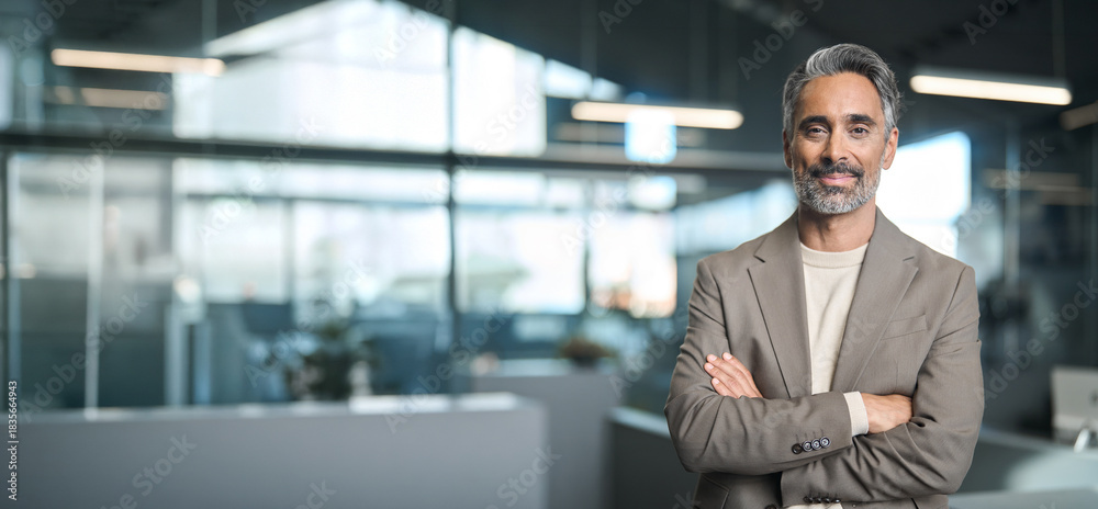 Mature male entrepreneur, rich confident business owner, happy middle ...