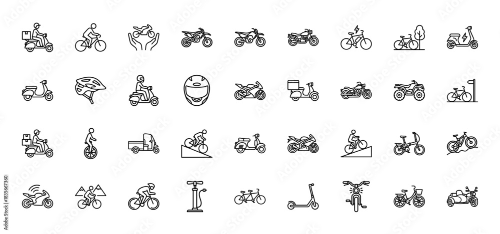 Vector de Stock Transportation line icon set. Vector pictograms of ...