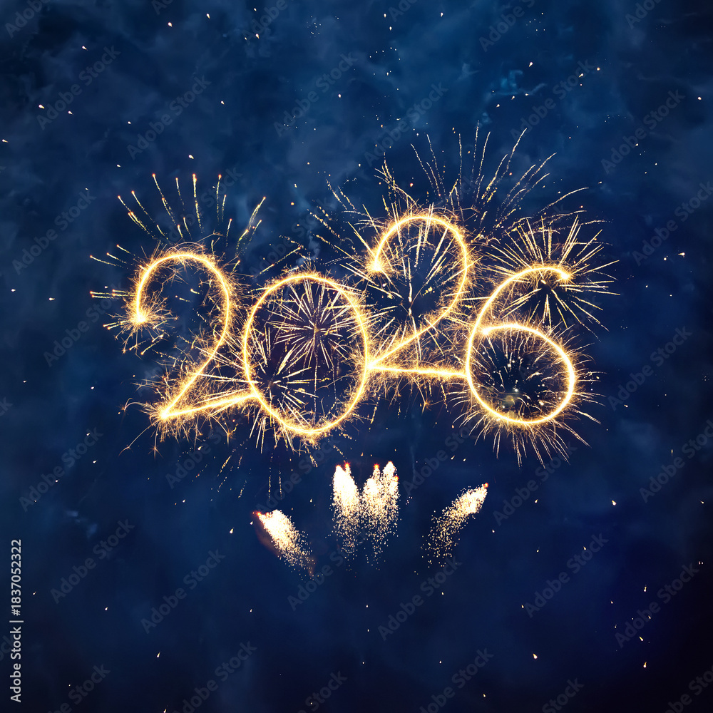 Stock-Foto „Happy New Year 2026 Square creative Greeting card“ | Adobe ...
