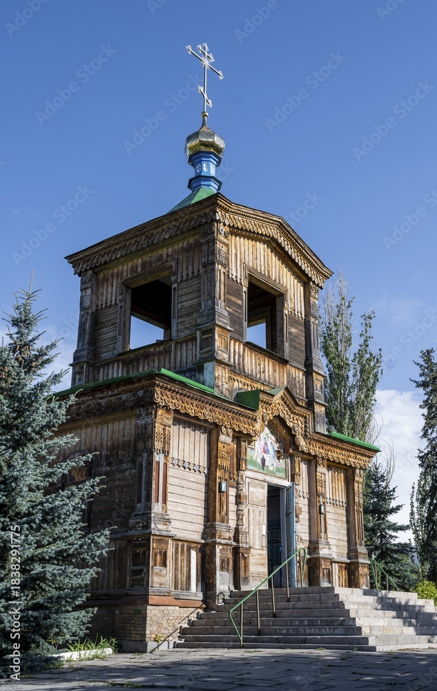 Russian Orthodox Church Cathedral of the Holy Trinity, wooden church ...