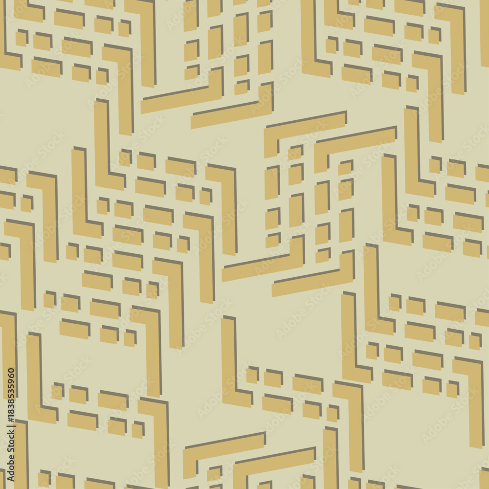 Full seamless pattern of diagonal lines and points. Beige yellow modern ...