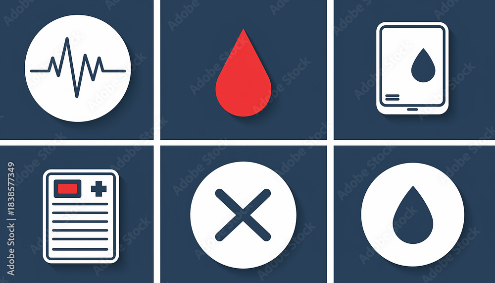 Medical Icons Healthcare, Blood Drop, Tablet Display, Medical Record ...