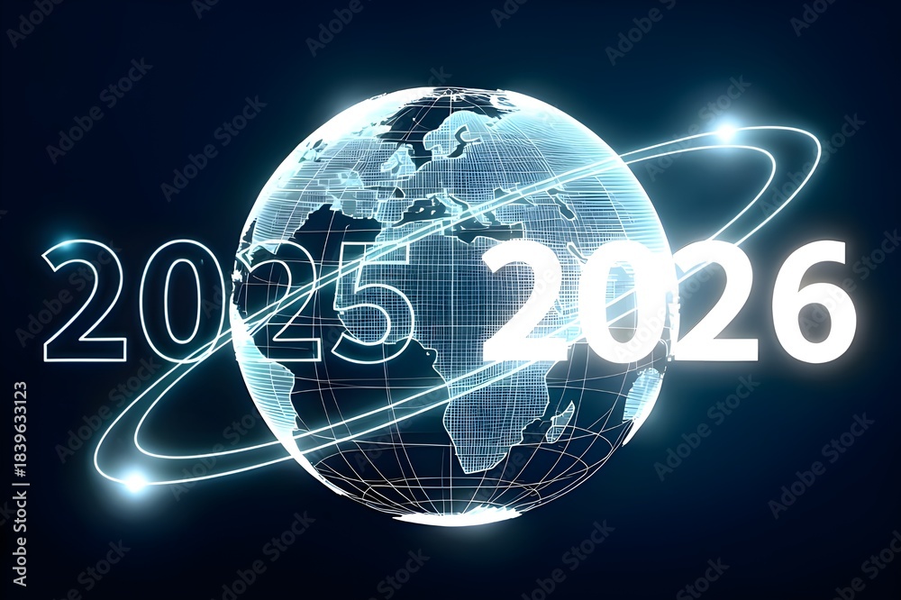 Global Future Technology world globe 2025 to 2026 Digital Earth Network ...