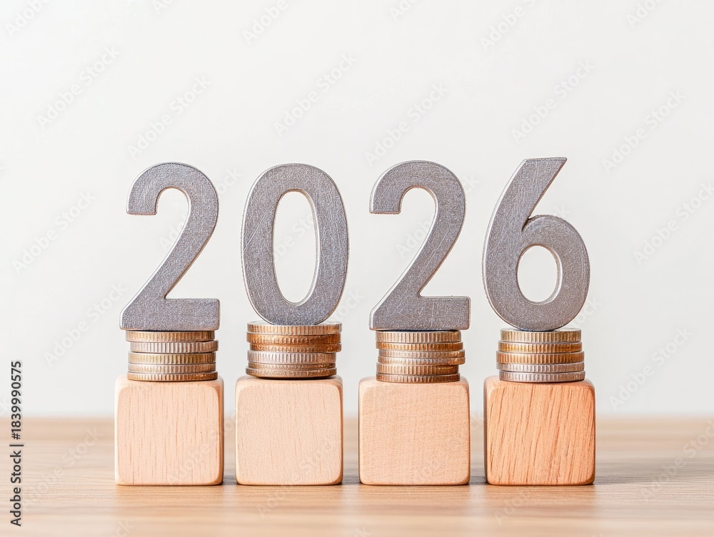 Stock-Foto „Financial growth projections for 2026 investment trends in ...