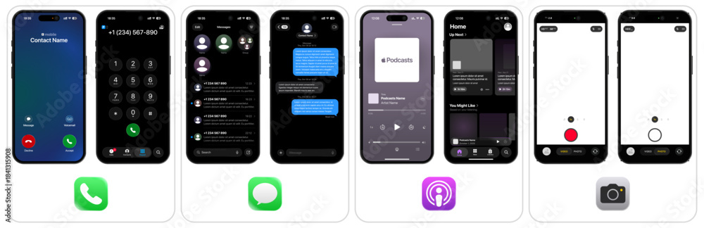 Apple iPhone main screen with core apps including Apple Music, Apple TV ...