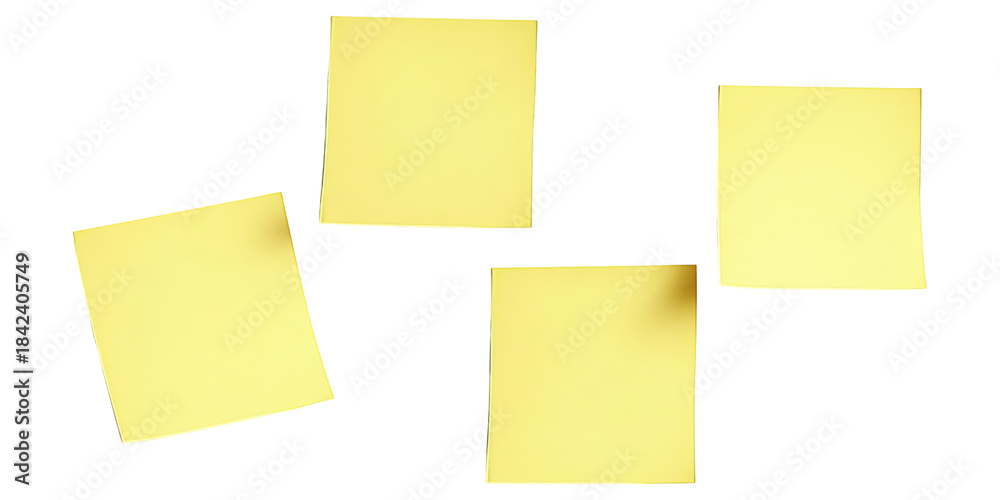 Yellow post it paper note concept. Set of yellow sticky notes for ...