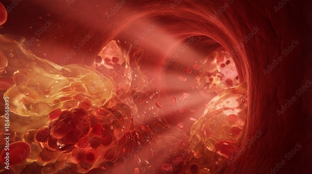 Stock-Foto „Anatomy visualization of blood vessels illuminated. Inside ...