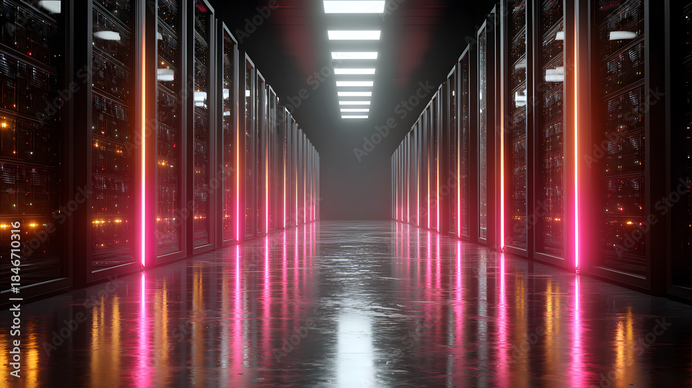 Stock-Foto „Data Center with Servers. Modern, High Quality Resolution ...