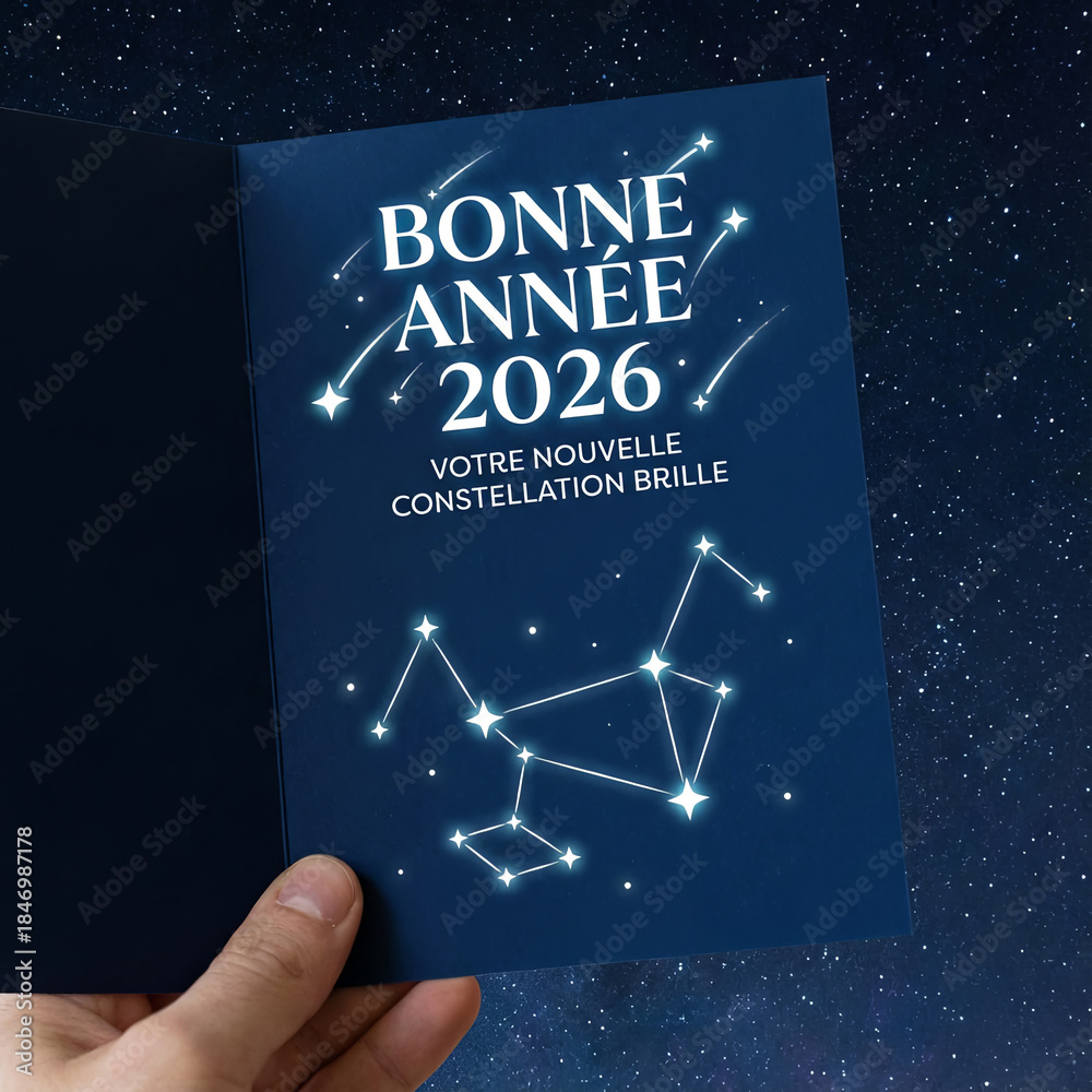 Carte de vœux constellation lumineuse pour souhaiter une bonne année ...