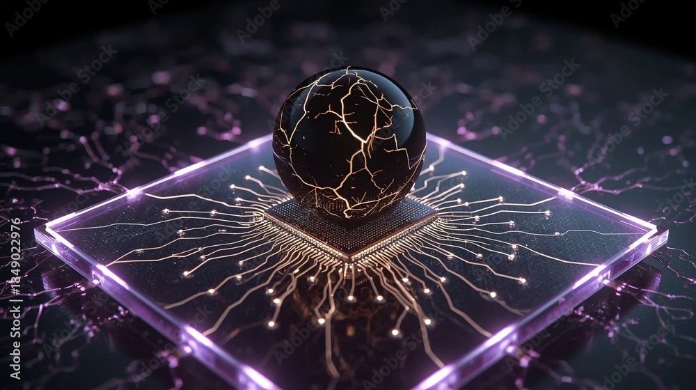 Futuristic Artificial Intelligence Neural Network Processor on Digital Circuit Board for Machine ...