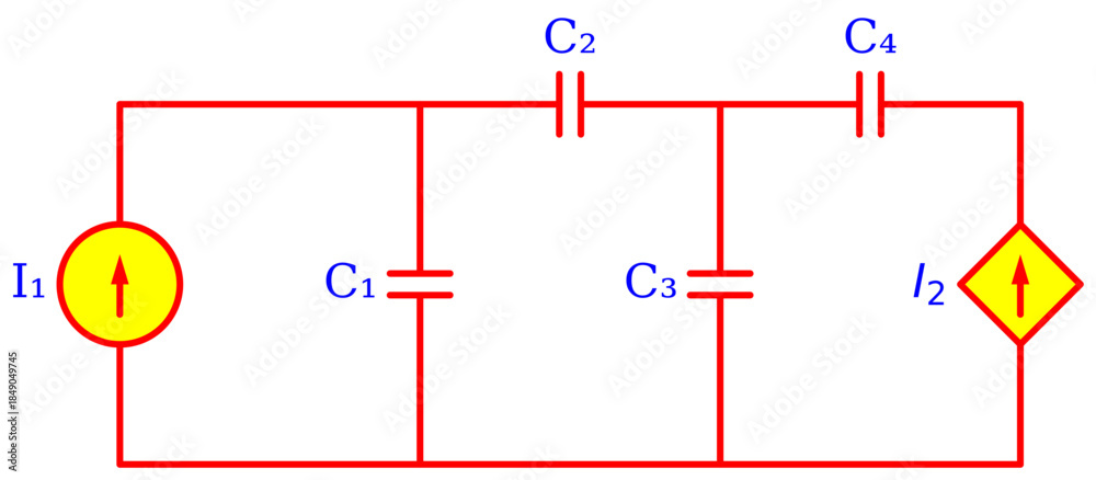 Editable Capacitive Network Circuit Diagram with Independent and ...