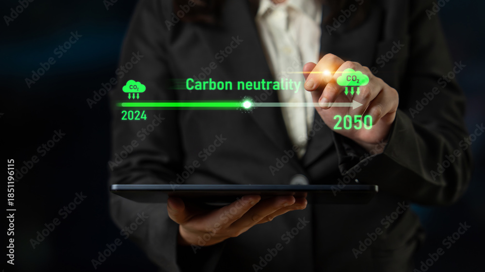 Stockfotot Carbon neutrality timeline illustrates carbon, neutrality ...