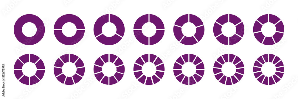 Circle division on 1 2 3 4 5 6 7 8 9 10 11 12 13 14 equal parts. Wheel ...
