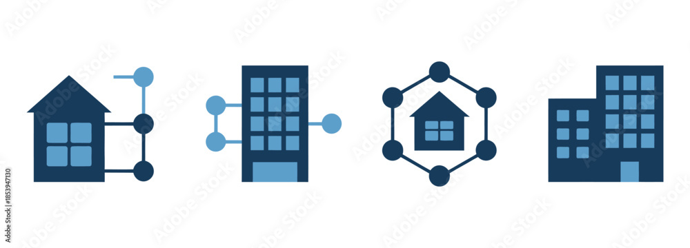 Facility and Amenities Icon Set. Professional smart home symbols and ...