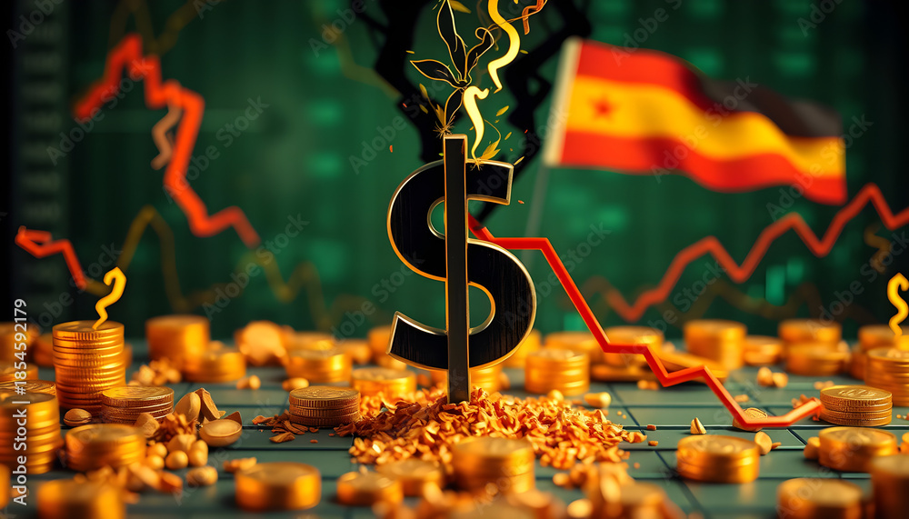 Photo Stock Reciprocal Tariffs And Stock Market Crash and economic drop ...