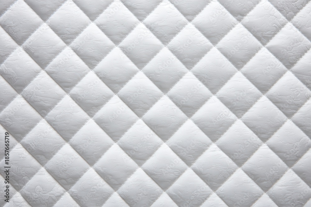 White quilted fabric texture background, soft diamond pattern mattress ...
