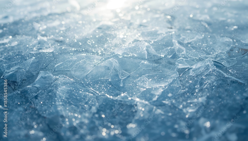 Light blue ice with visible fractures, illustrating natural ice ...