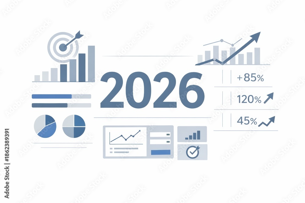 Business Growth Strategy 2026 with KPI Metrics Charts and Performance ...
