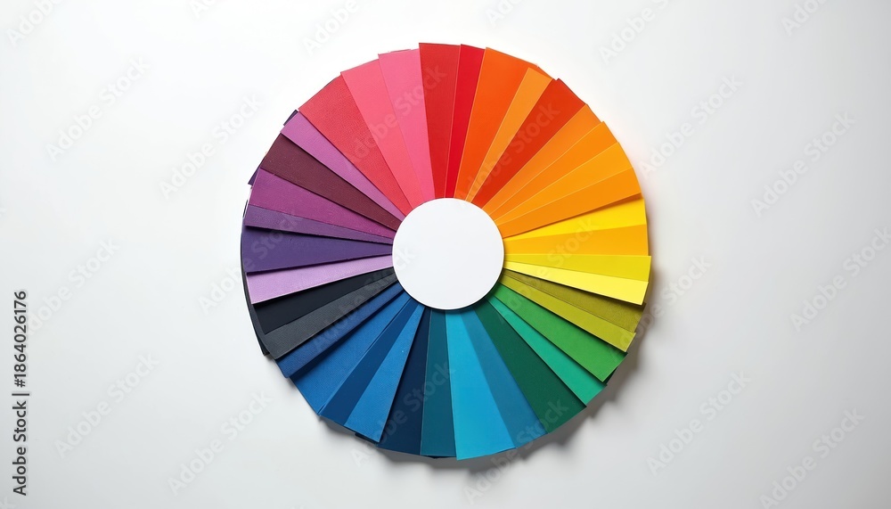 Foto de Stock Circular color wheel displays spectrum of shades from red ...