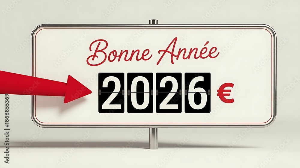 Stock-Illustration „Etiquette boucherie 2026 banner, Carte de voeux ...