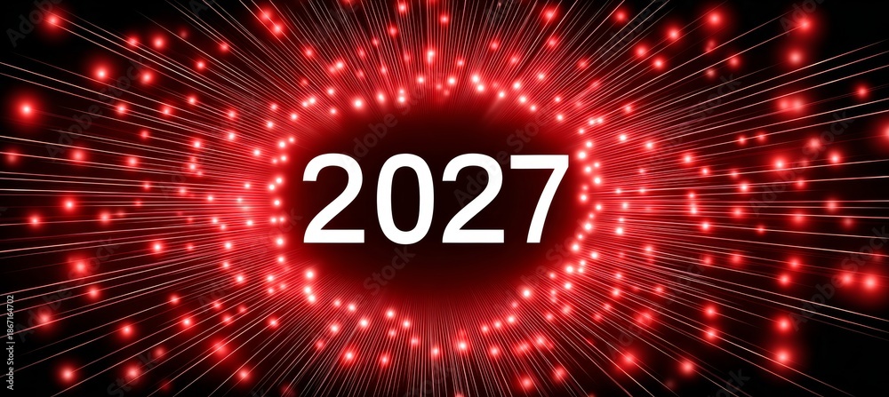 Vibrant and Colorful Celebration of New Year 2027 with Dynamic Abstract ...