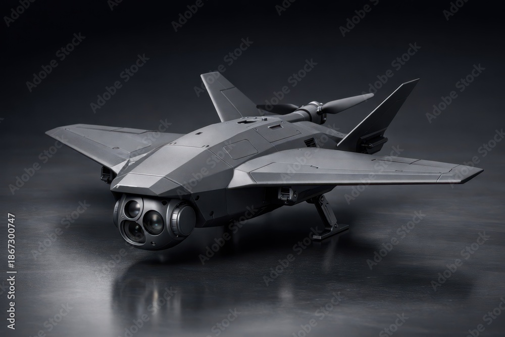 Stealth Surveillance Drone With Futuristic Wing Design. Low profile ...