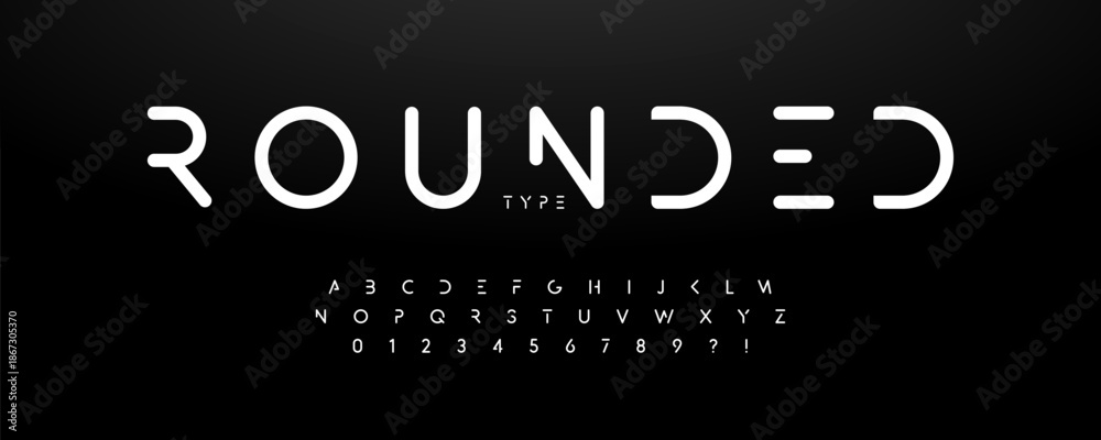 Rounded Font Logo Alphabet Vector English Letters Set Modern Typography ...