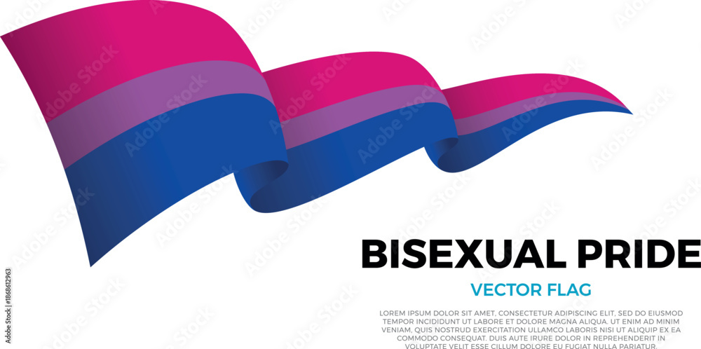 Bisexual pride flag, representing bisexuality, part of the LGBTQ ...