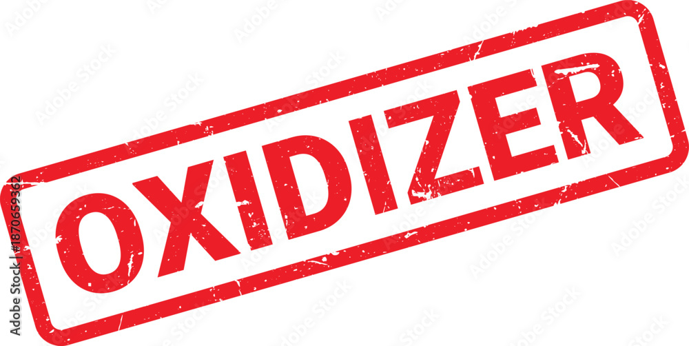 Distressed Red Oxidizer Stamp on White Background, Chemical Hazard ...