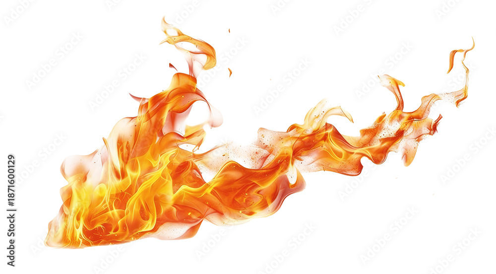 Vibrant digital illustration of flowing flames with dynamic orange and ...